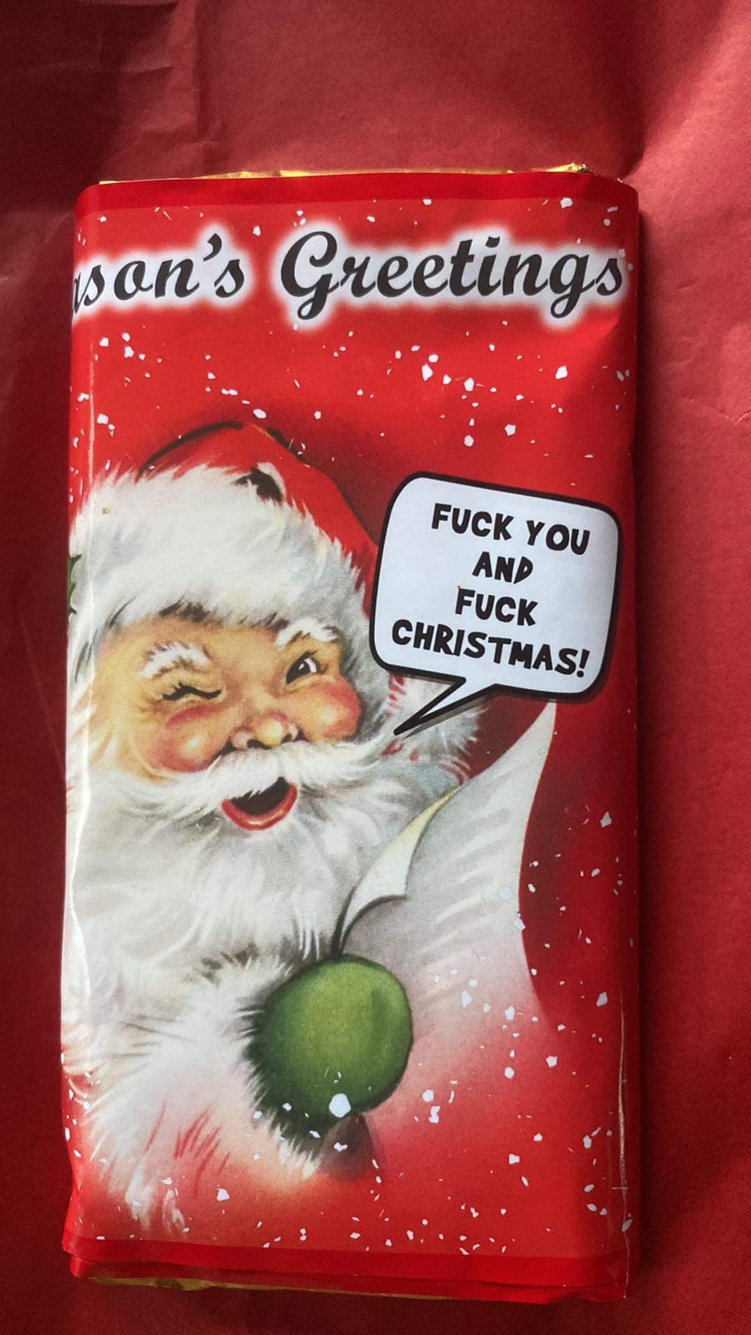Funny Christmas Rude Chocolate Bar Chocolate 100g Secret Santa Gift ...