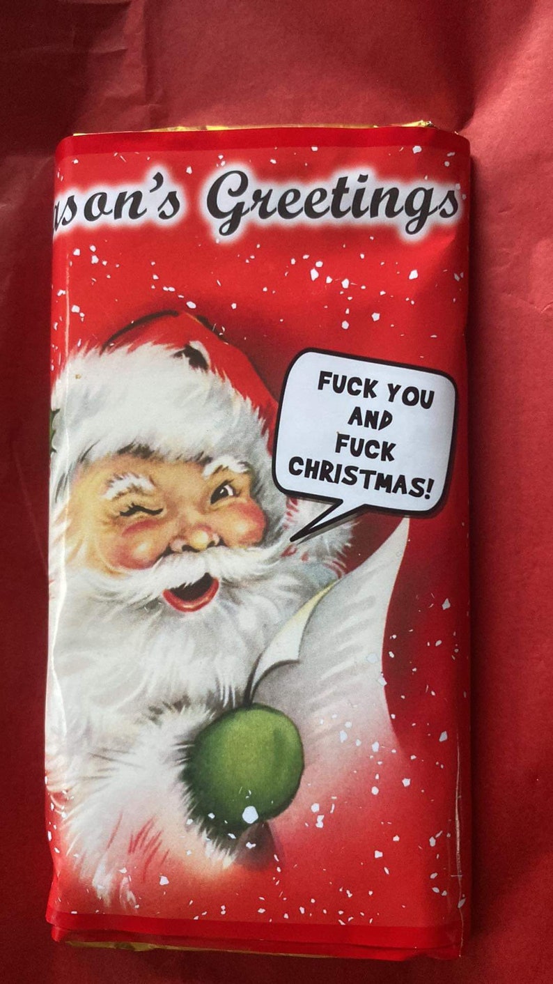 Funny Christmas Rude Chocolate Bar Chocolate 100g Secret Santa Gift ...