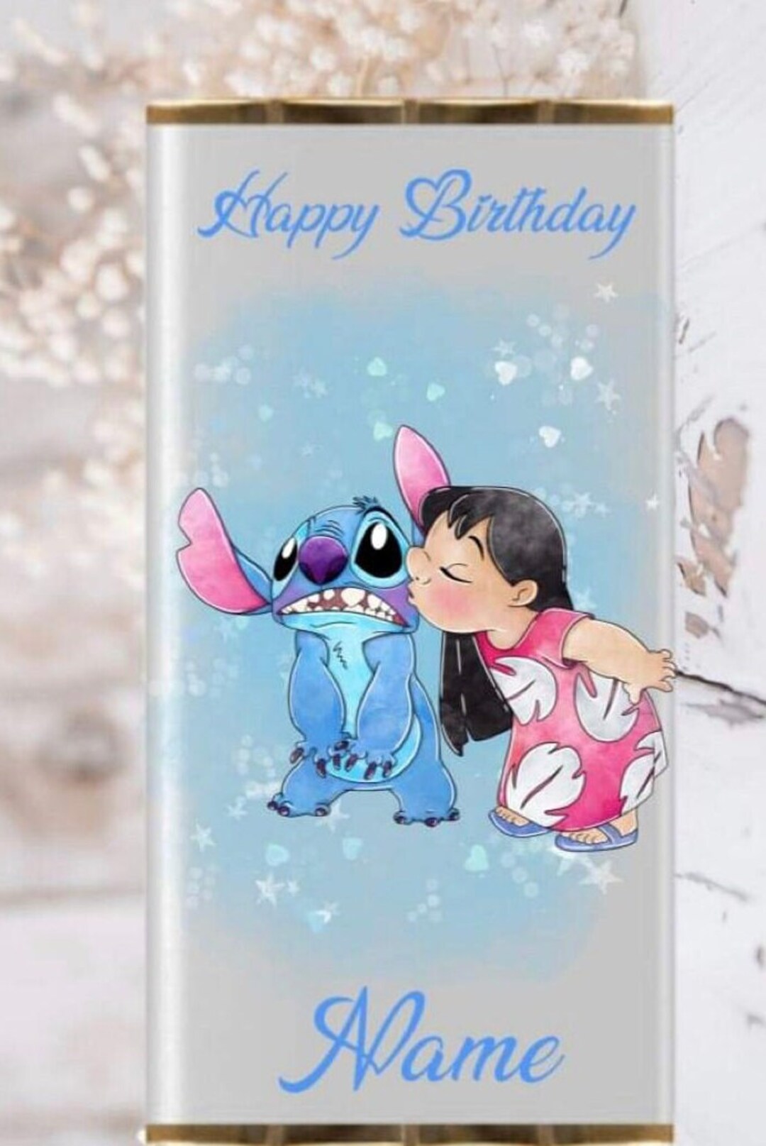 Lilo & Stitch Personalised Chocolate Bar White or Milk Chocolate 100g ...