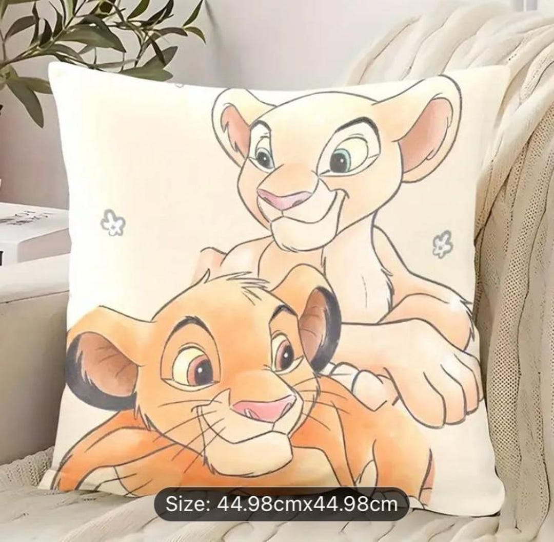 Lion King Simba and Nala Cushion Cover - Etsy