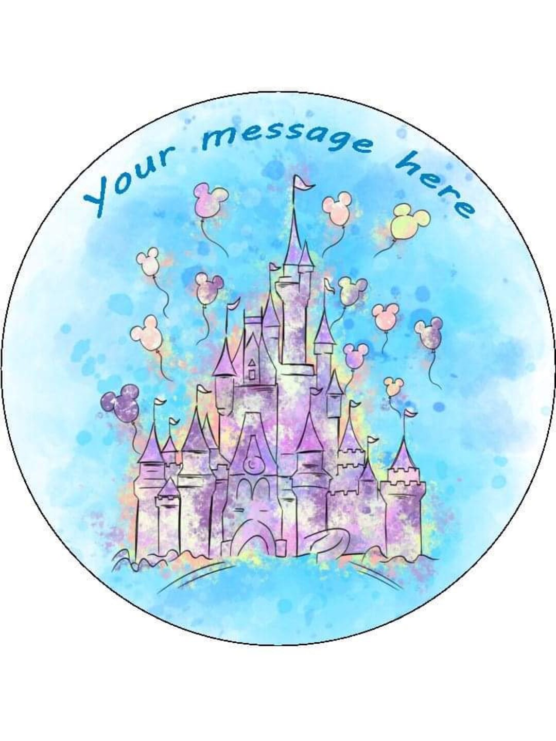 Minnie and Mickey Mouse Icing Cake Topper A4 7.5 Inch Circle 8 Inch ...