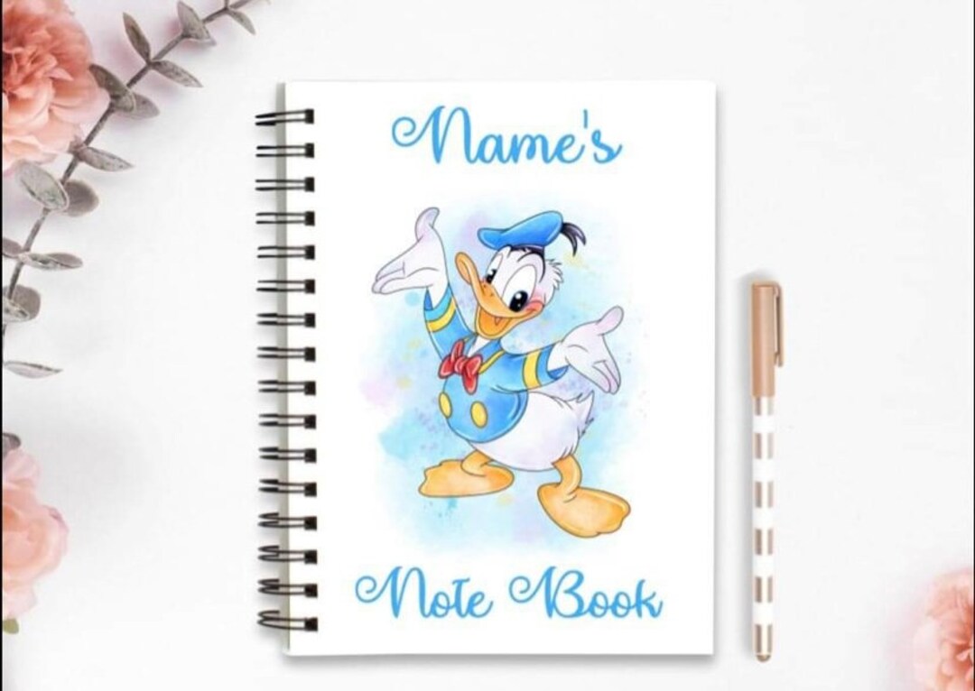 Donald Duck Inspired Personalised Notebook With Any Name - Etsy