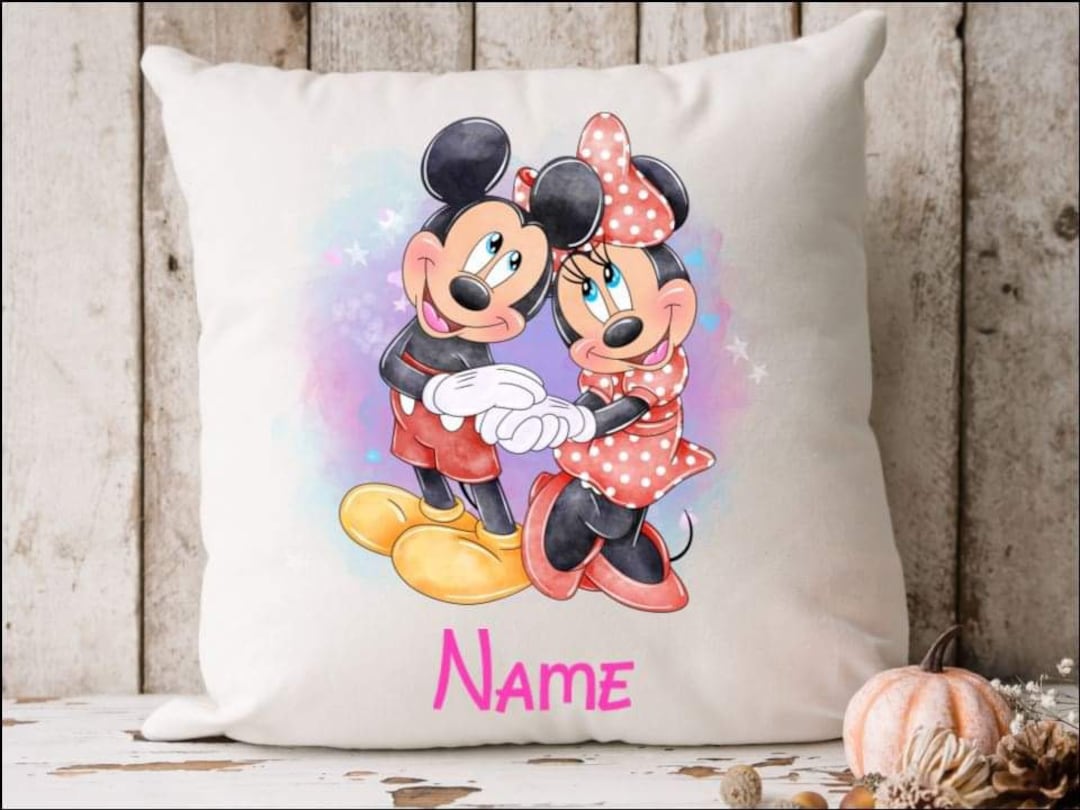 Mickey and Minnie Mouse Inspired Personalised Cushion With Any Name ...