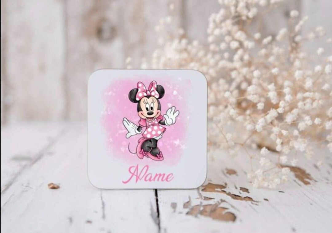 Minnie Mouse Inspired Coaster Personalised With Any Name - Etsy UK