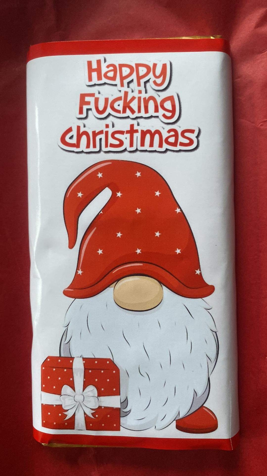 Funny Christmas Gonk Rude Chocolate Bar Chocolate 100g Secret Santa ...