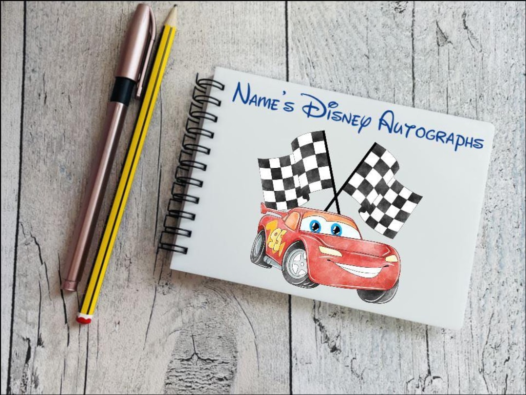 Personalised Minnie Mickey Castle Autograph Book Pad Cars Lightening ...