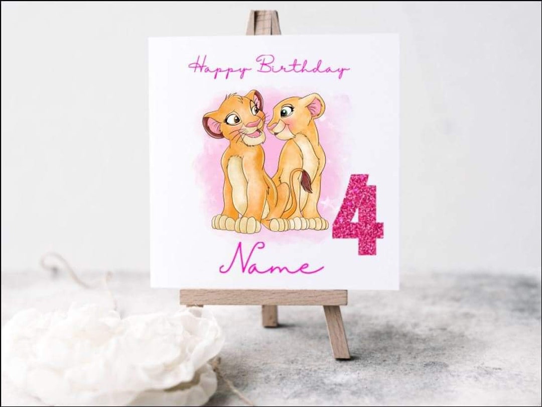 Lion King Simba Inspired Personalised Birthday Card With Any Name and ...