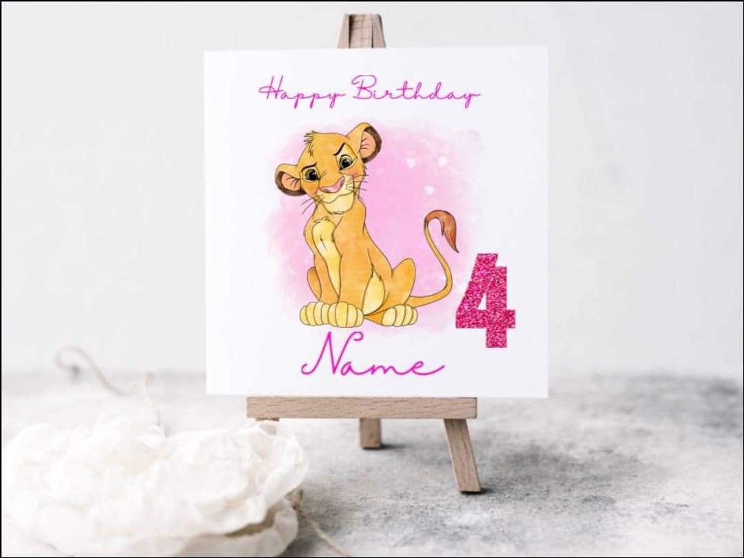 Lion King Simba Inspired Personalised Birthday Card With Any Name and ...