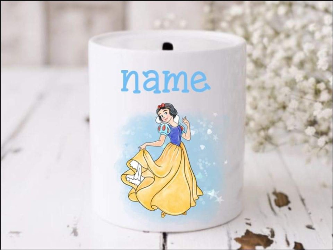 Personalised Snow White Inspired Money Box With Any Name Added - Etsy
