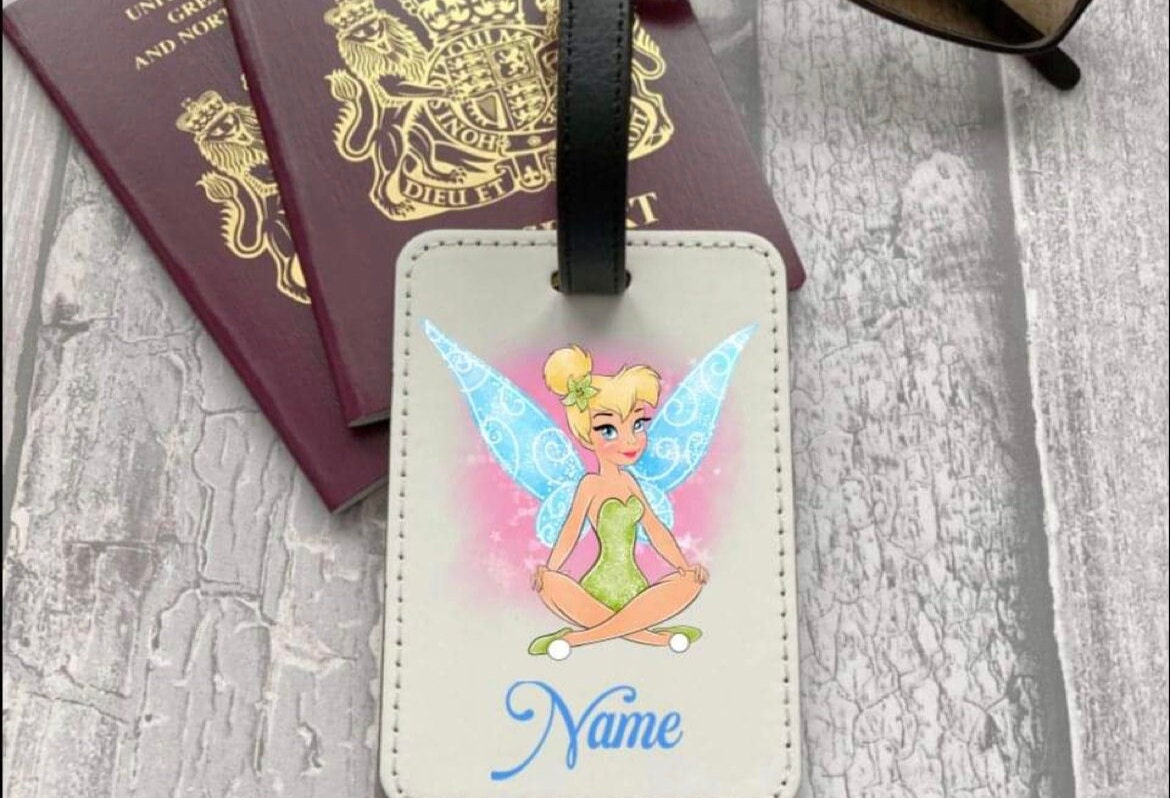Personalised Tinkerbell Inspired Luggage Tag Name Tag With Any Name ...