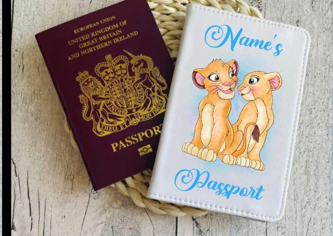 Lion King Simba & Nala Inspired Personalised Passport Cover With Any ...