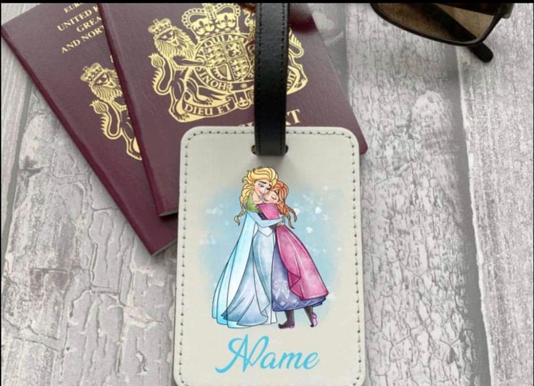 Personalised Frozen Elsa & Anna Inspired Luggage Tag Name Tag With Any ...