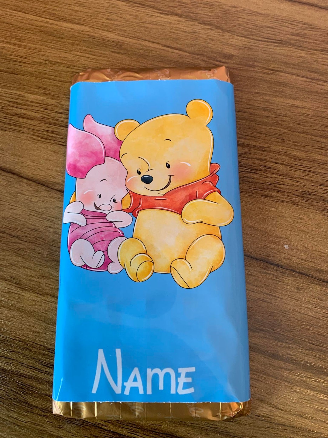 Pooh Bear Piglet Eeyore Inspired Personalised Chocolate Bar White or ...