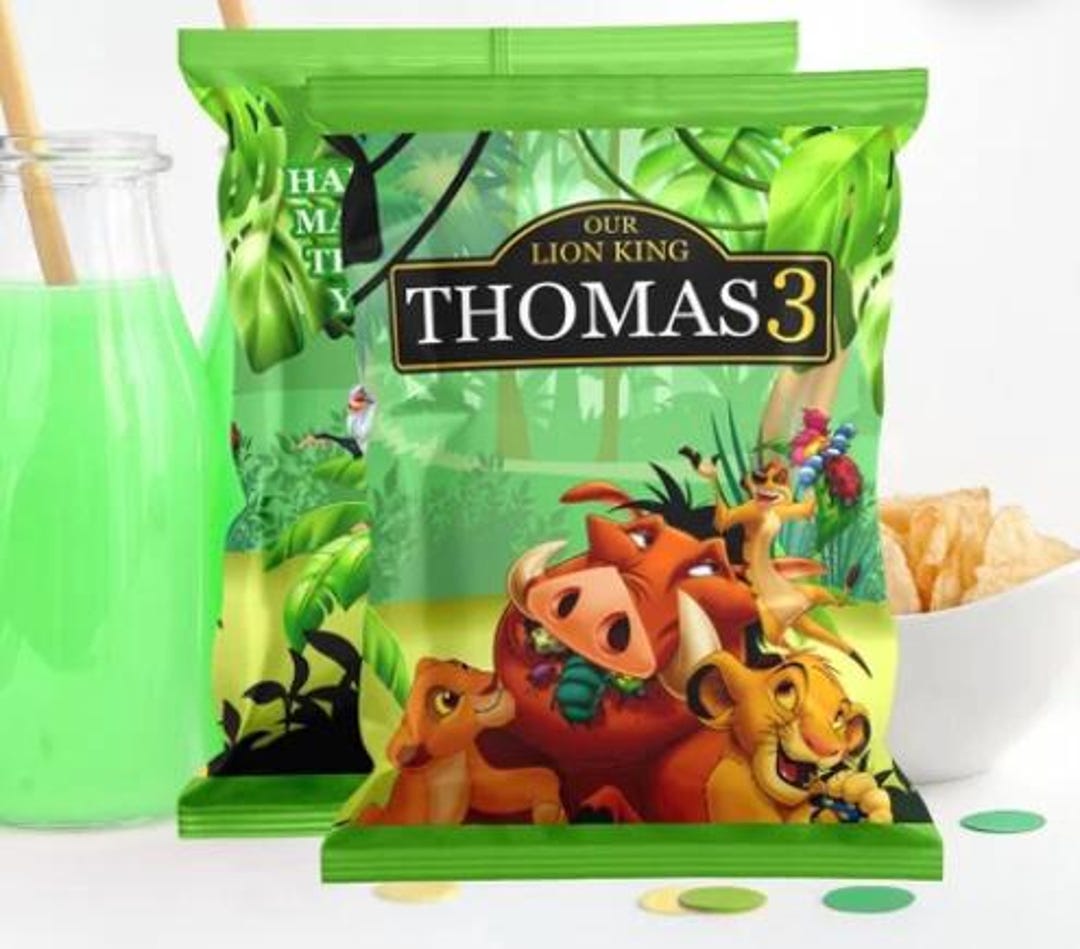 Lion King Guard Simba Personalised Crisps Party Favours Name and Age - Etsy