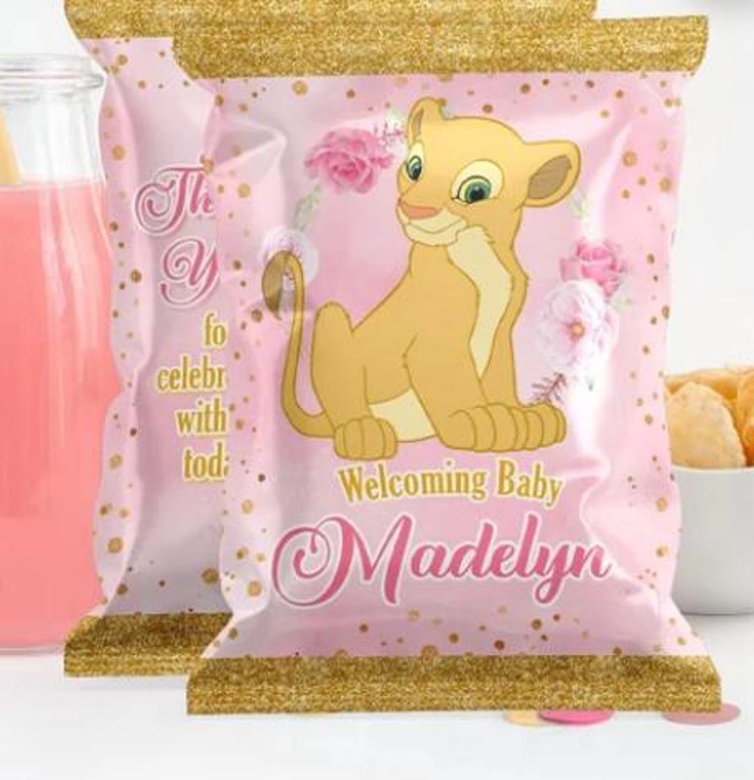 Lion King Simba Personalised Crisps Party Favours Name and Age - Etsy