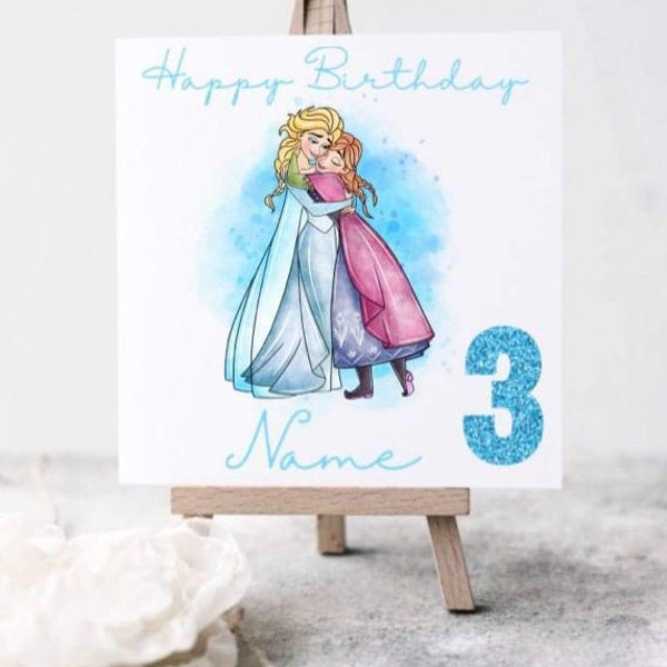 Frozen Birthday Card Age 4 - Etsy UK
