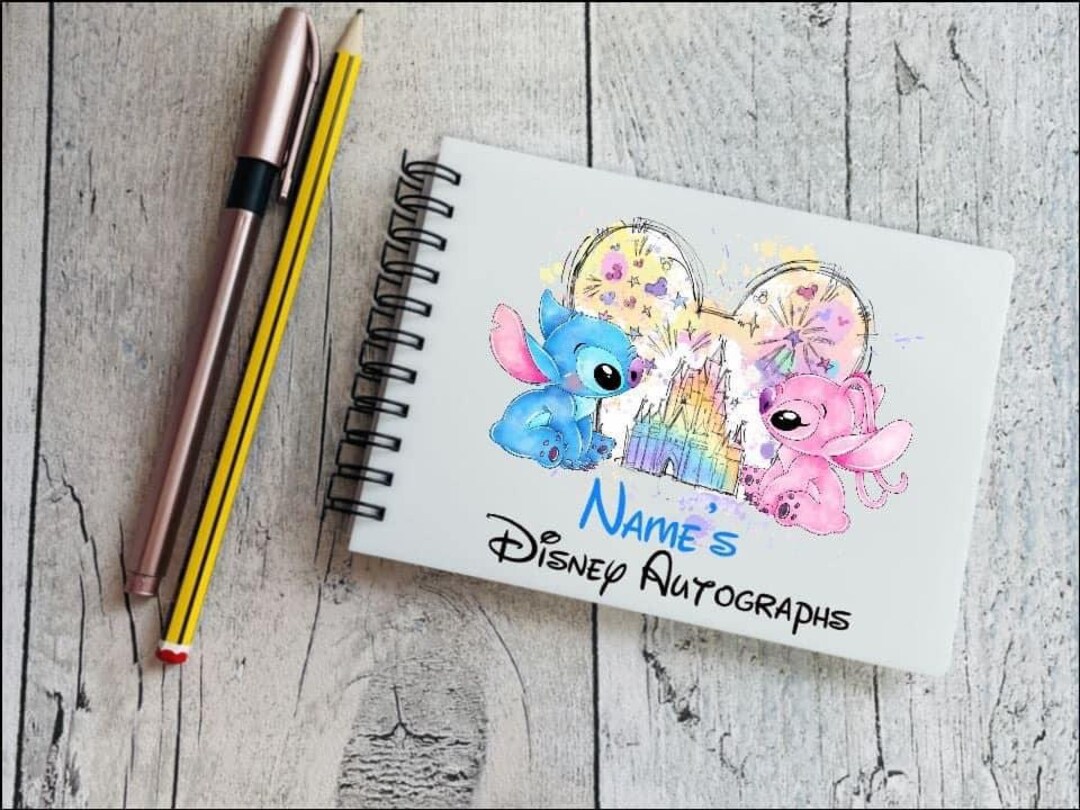 Personalised Minnie Mickey Castle Autograph Book Pad Stitch Angel - Etsy