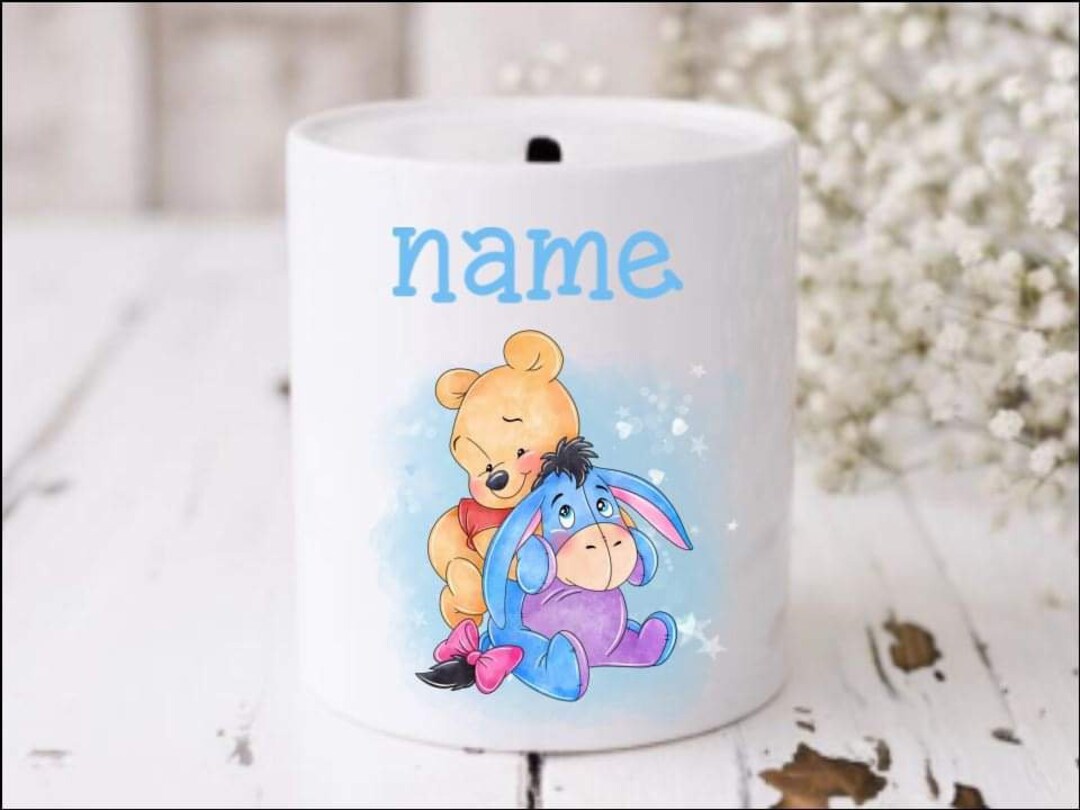 Pooh Eeyore Personalised Inspired Money Box With Any Name Added - Etsy