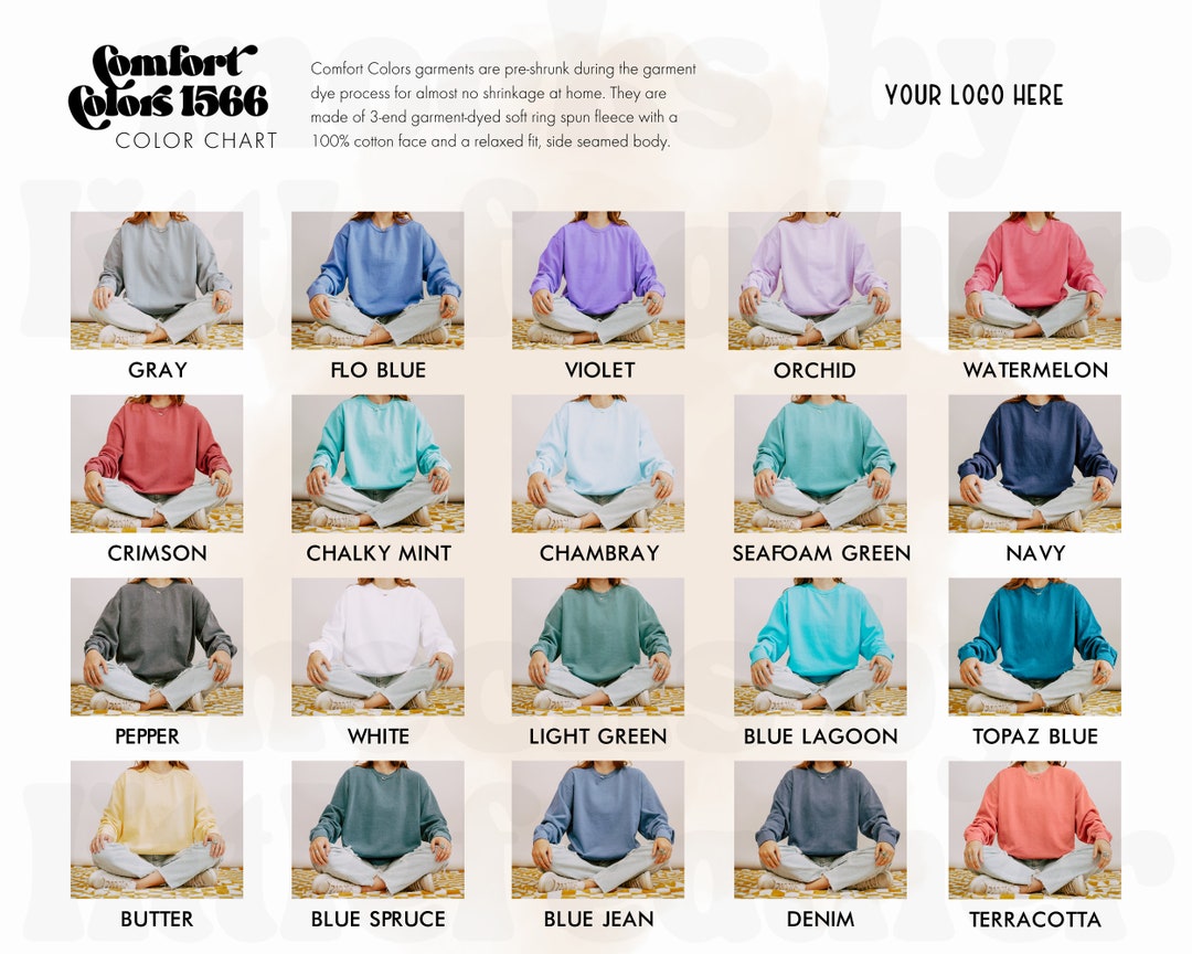 Comfort Colors 1566 Color Chart, Print on Demand and Sublimation Assets ...