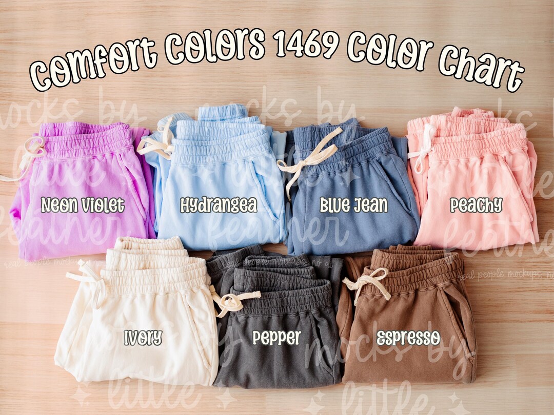 Comfort Colors 1469 Sweatpants Mockup Color Chart | C1469 Lightweight ...