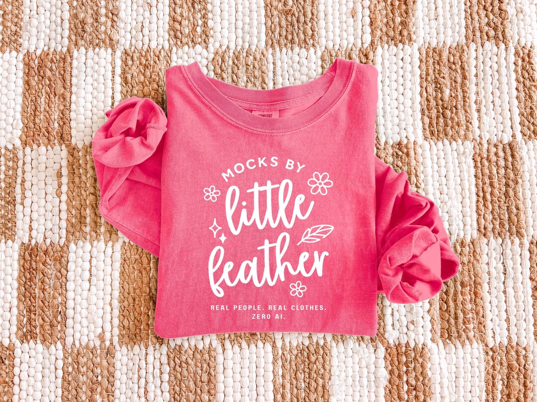 Comfort Colors 6014 Mockup (color: Watermelon) | Long Sleeve T-shirt ...
