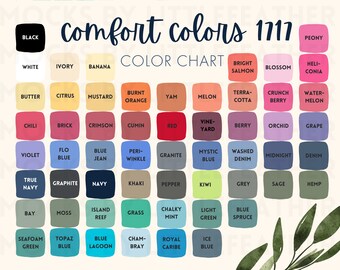 CUSTOM Tshirt Fabric Color Chart Graphic for Your Etsy Shop - Etsy