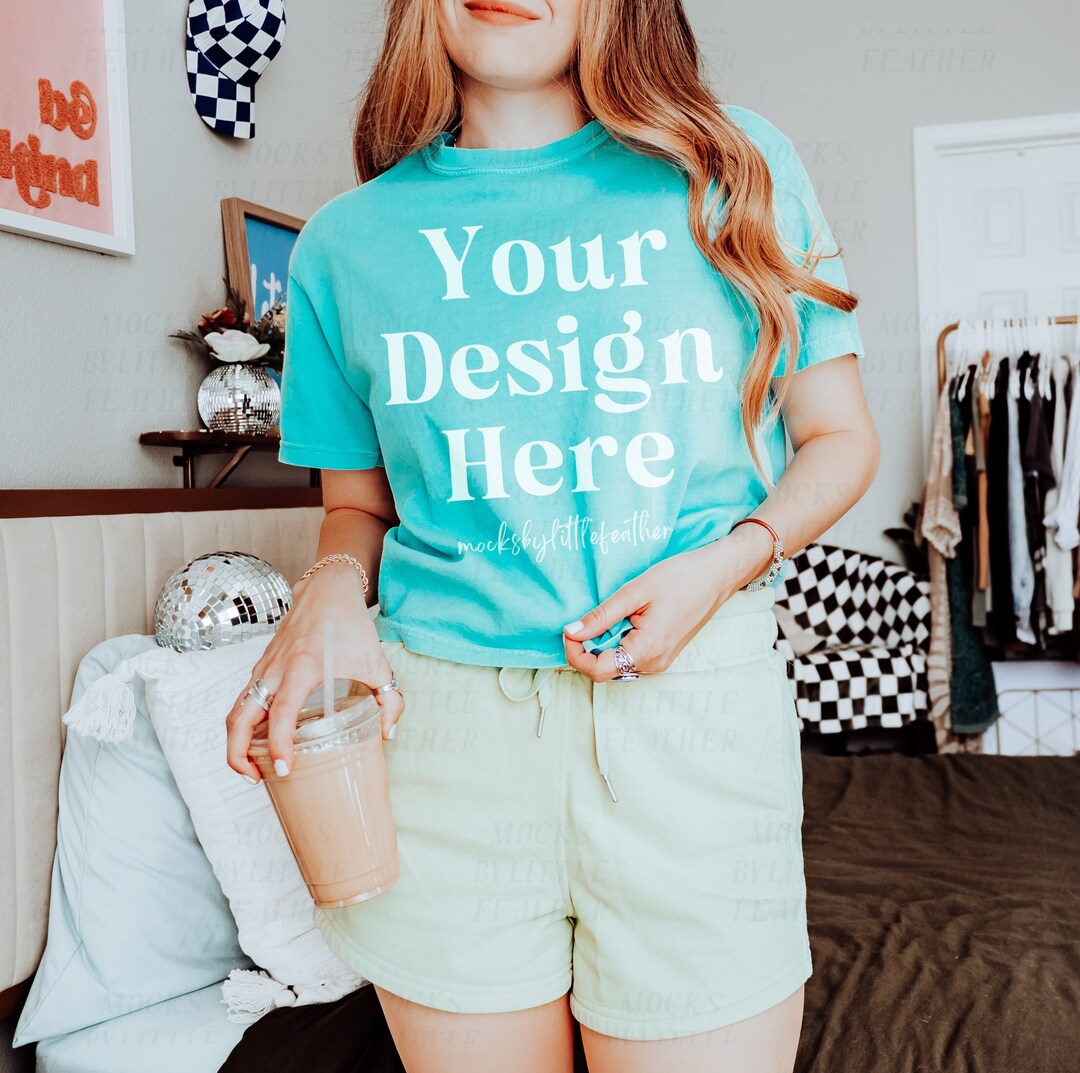 Comfort Colors 3023CL Chalky Mint Mockup, 3023CL Mockup Chalky Mint ...
