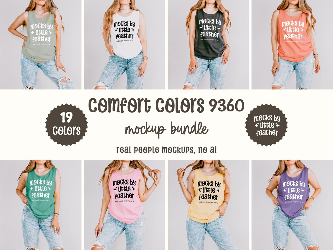 Comfort Colors 9360 Mockup Bundle | C9360 Tank Top T-shirt Mock-up | CC Sleeveless Shirt Mock up ...