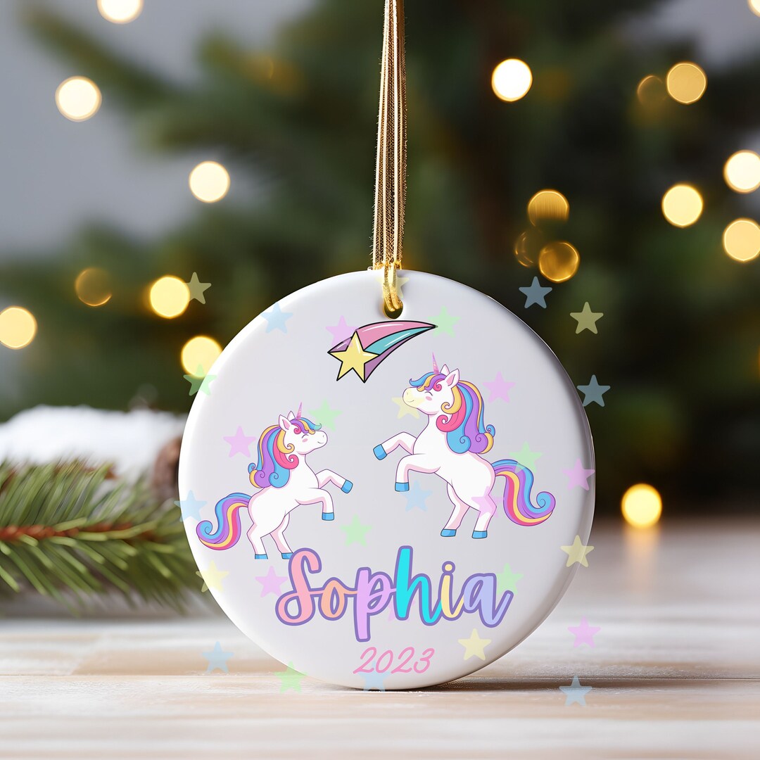 Unicorn Christmas Ornament Custom Unicorn Ornament Girls - Etsy