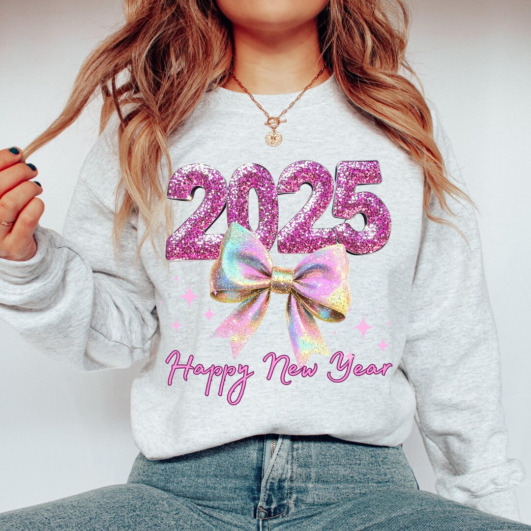 Coquette Happy New Year 2025 Png, Pink Coquette Bow Png, New Years Png ...