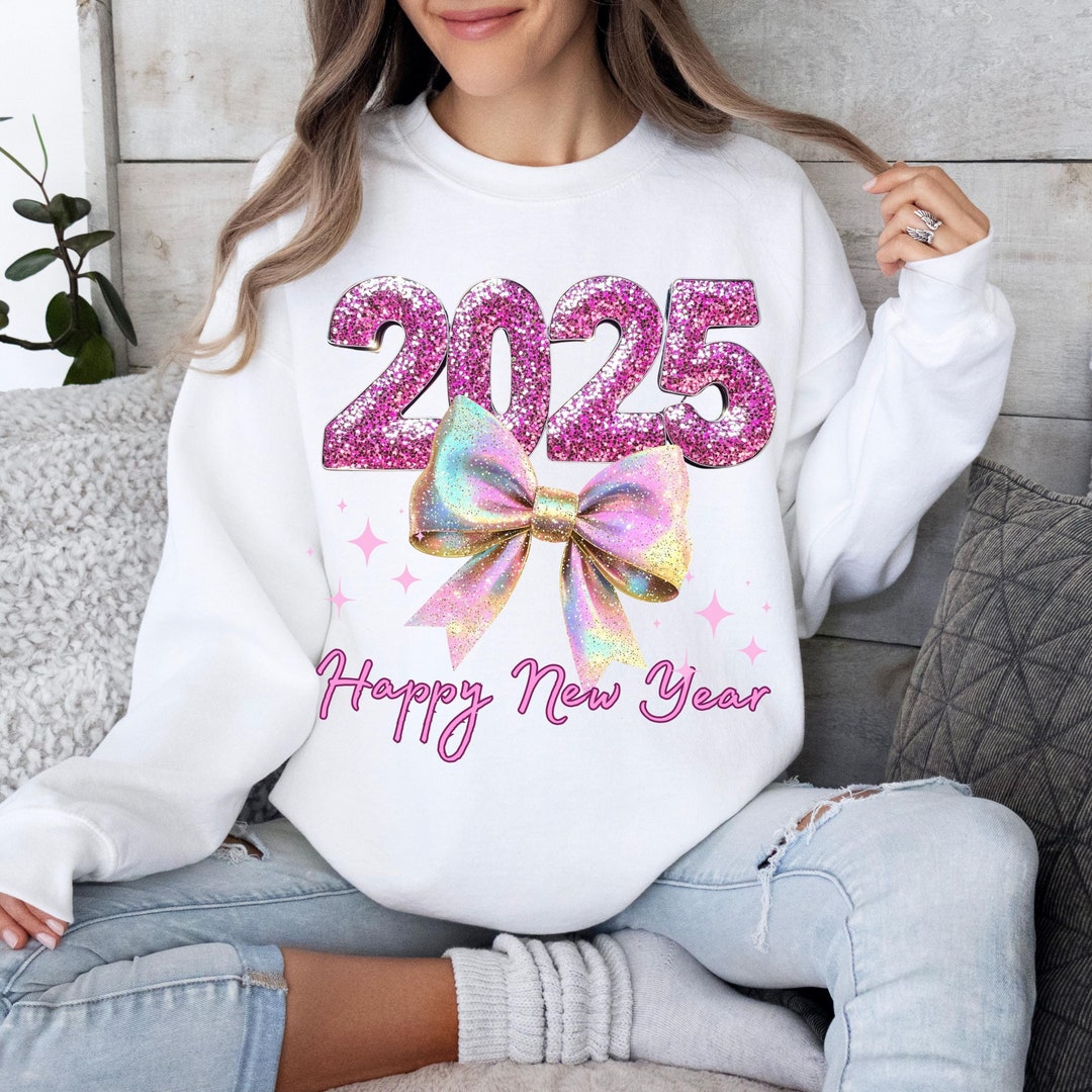 Coquette Happy New Year 2025 Png, Pink Coquette Bow Png, New Years Png ...