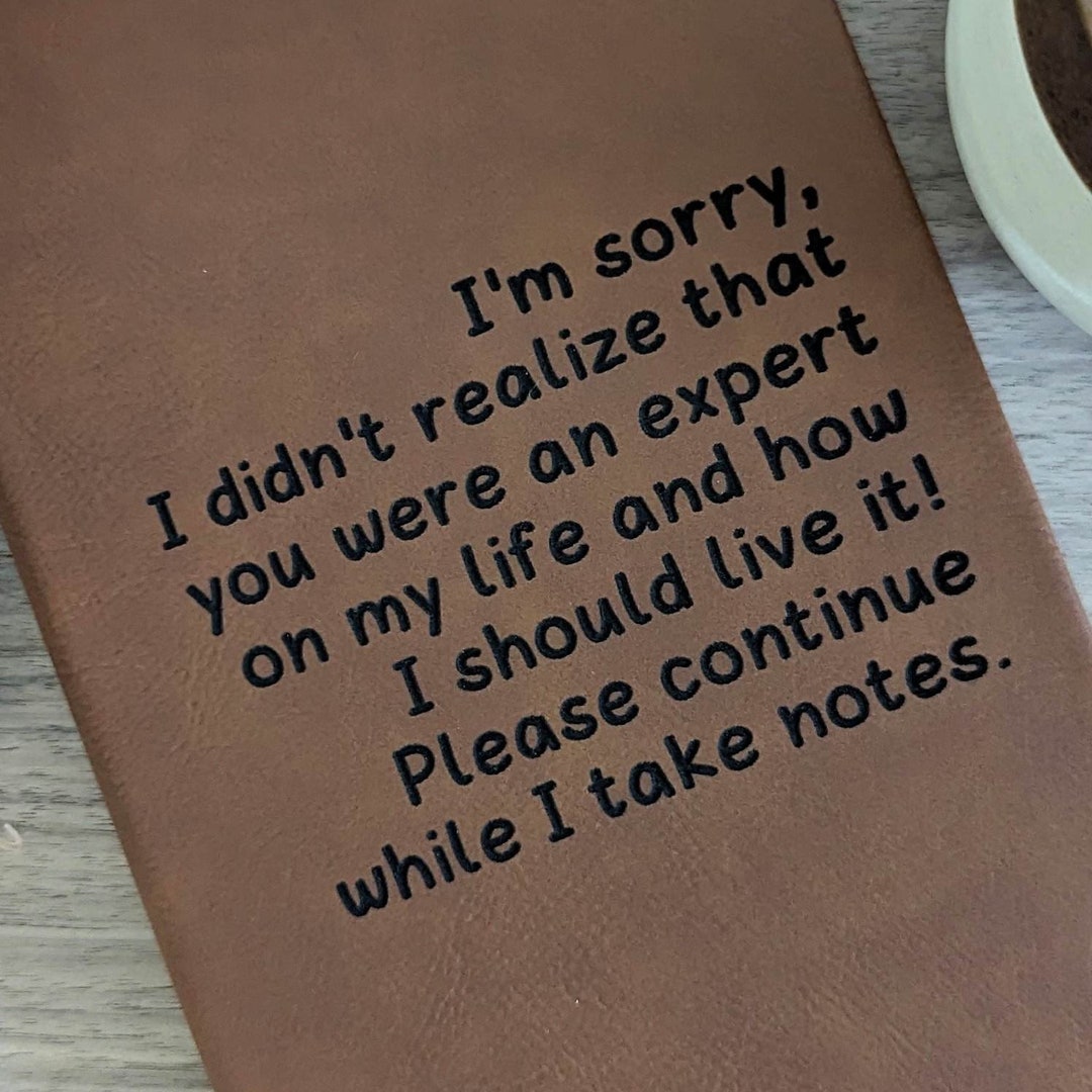 Expert on My Life Leatherette Journal, Notebook, Lined Pages, Note ...