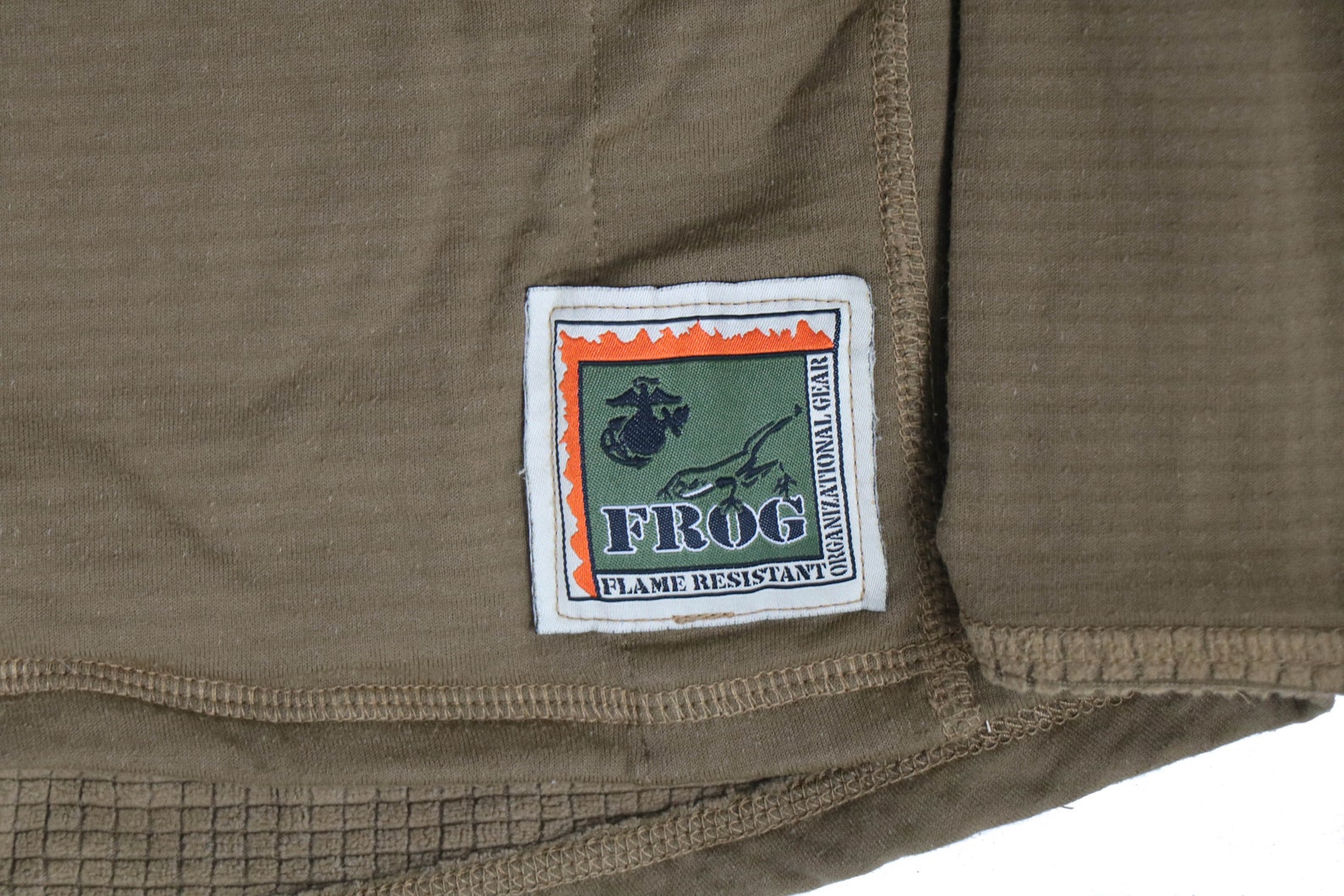 Authentic USMC Marine Corp Coyote Frog Waffle Fleece Quarter Zip Grid ...