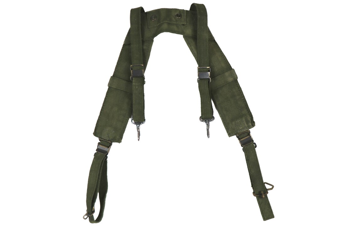 Authentic Belgian M56 Suspenders Individual Equipment Harness Hstrap OD ...