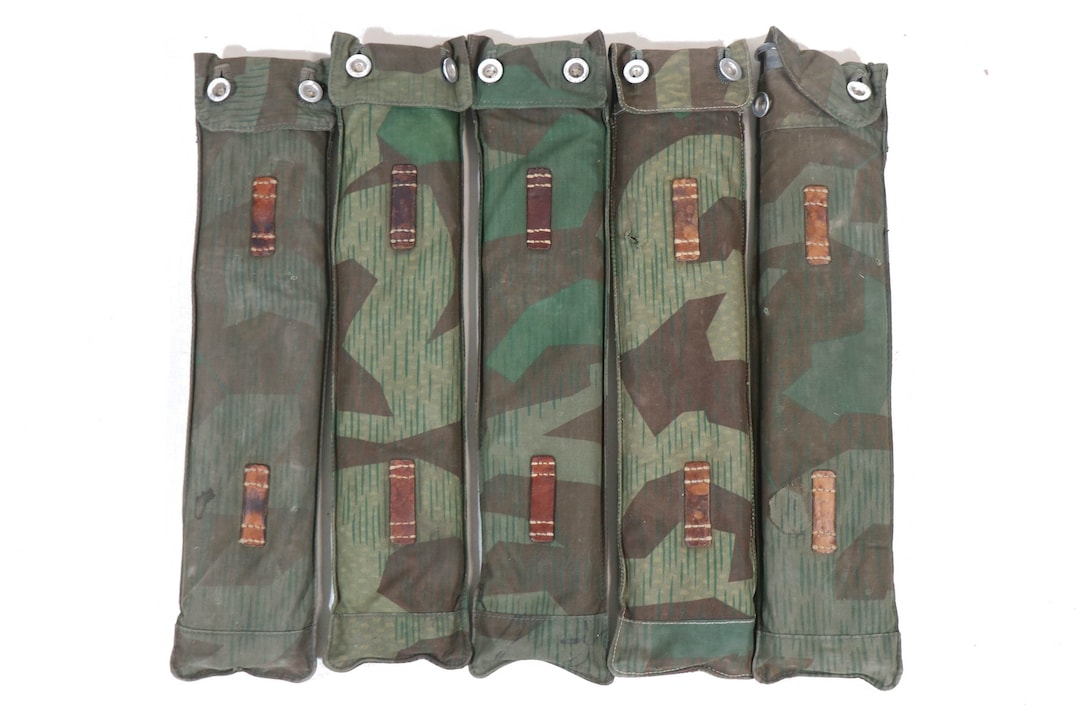 Authentic Swiss WWII Army Splinter Camo Field Tent Pole Stake Pack With ...