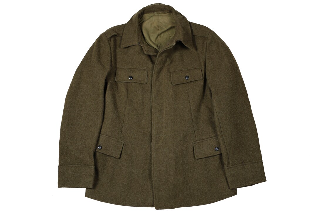 Authentic Romanian Army Wool Jacket Coat Cold Weather Camo Army Surplus ...