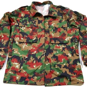 Authentic Swiss Army M83 Alpenflage Field Jacket Camouflage Uniform M70 ...