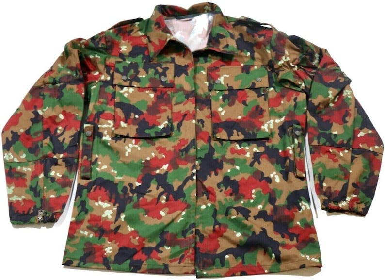 Authentic Swiss Army M83 Alpenflage Field Jacket Camouflage Uniform M70 ...