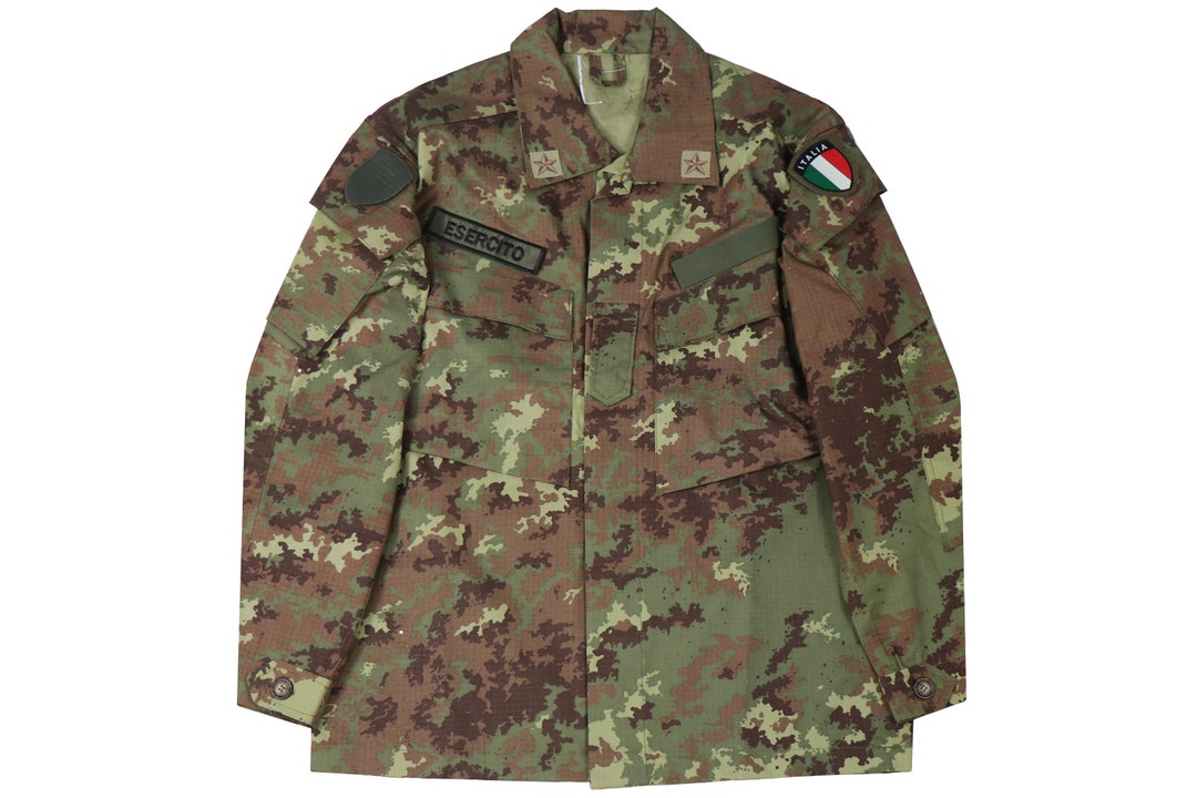 Authentic Italian Army Vegetato Camo Combat Field Jacket Coat Uniform ...