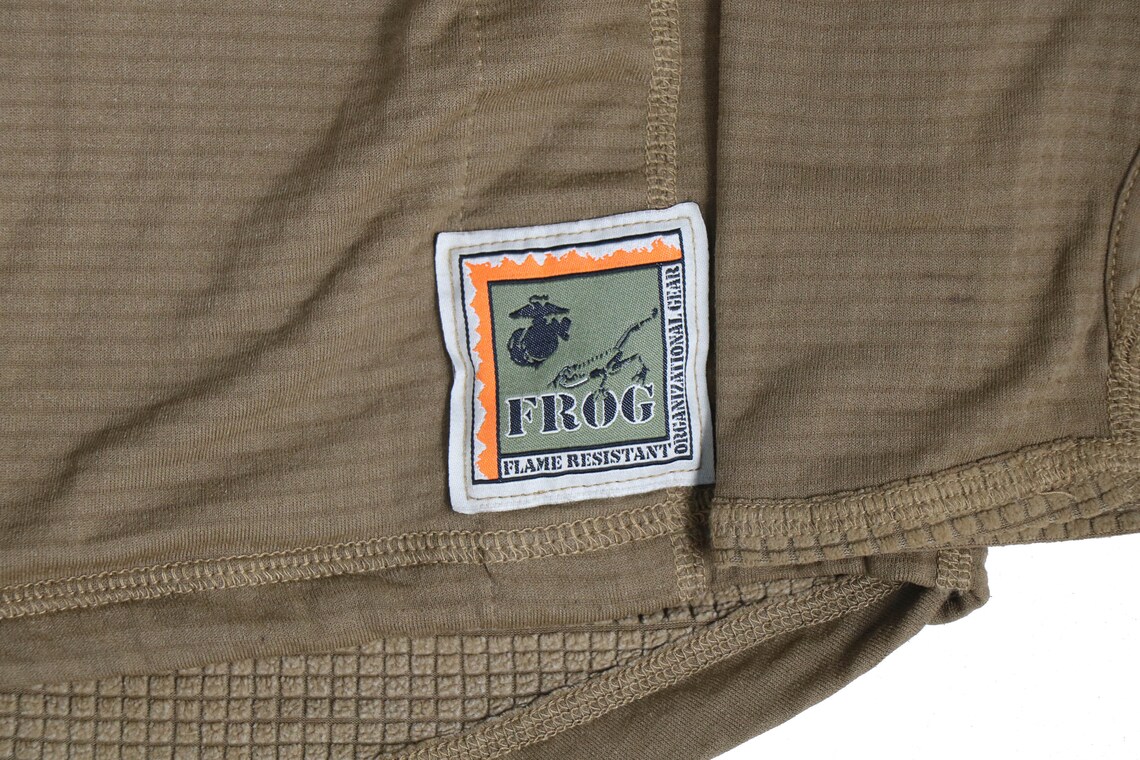 Authentic USMC Marine Corp Coyote Frog Waffle Fleece Quarter Zip Grid ...