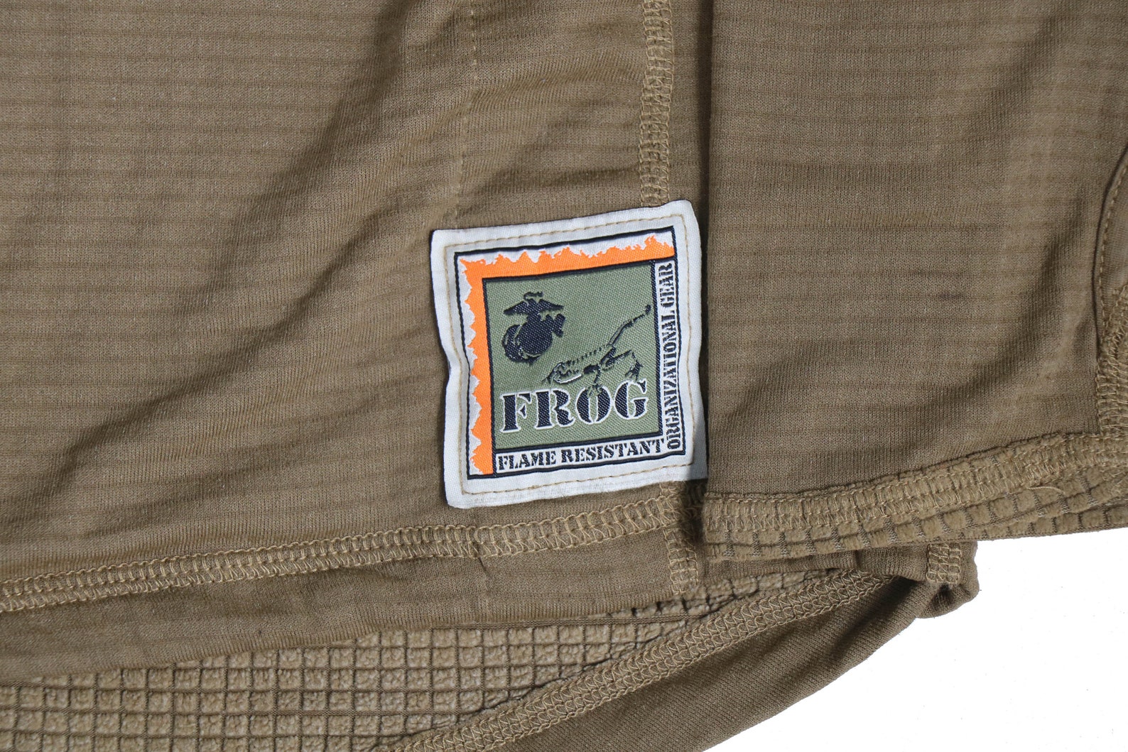 Authentic USMC Marine Corp Coyote Frog Waffle Fleece Quarter Zip Grid ...