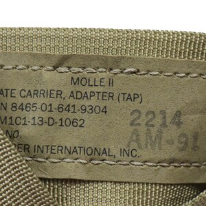 Authentic U.S Army Molle II Tactical Assault Panel TAP Plate Carrier ...