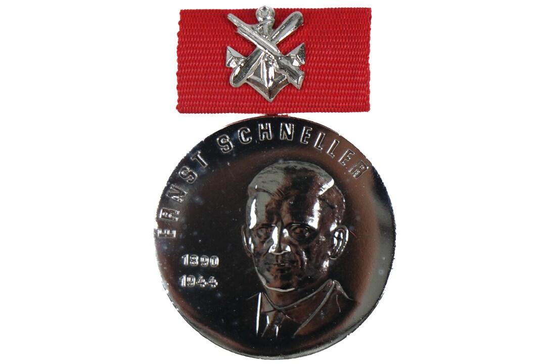 Authentic East German Army GST Silver Ernst Schneller Medal NVA DDR ...