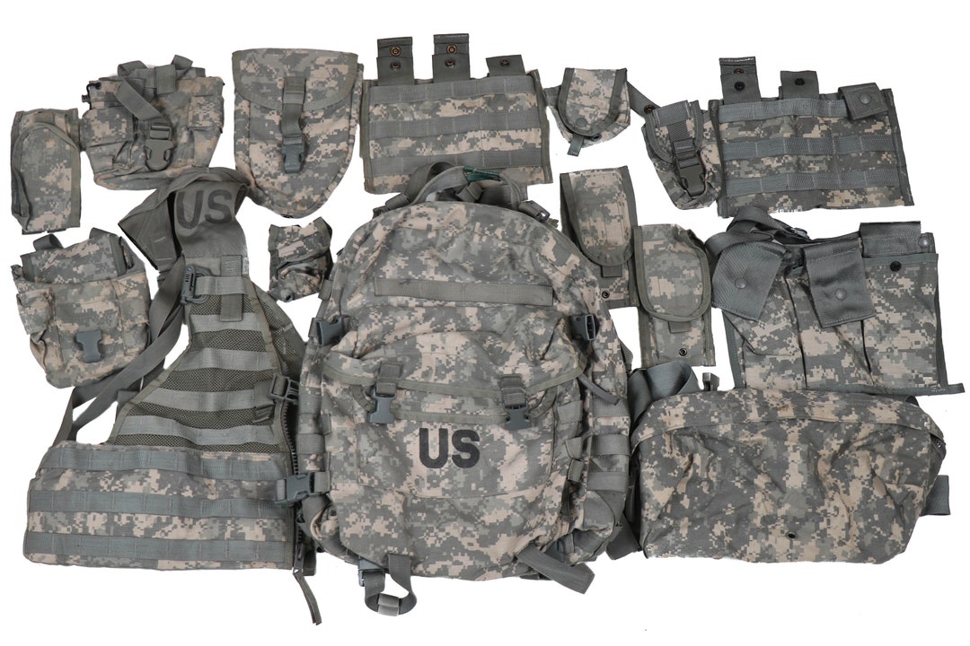 Authentic U.S Army Rifleman Set System ACU UCP Digital Camo Molle II Field Pack Backpack ...