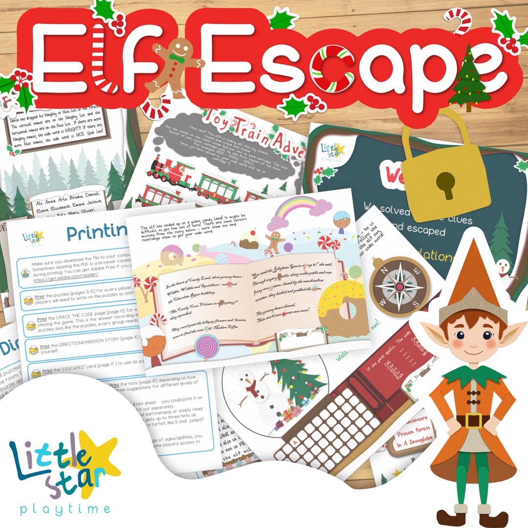 Elf Escape Room Printable Christmas Escape Room for Kids - Etsy