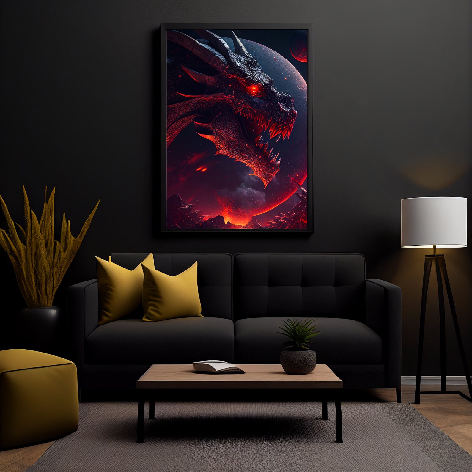Dragon Devourer of Worlds - Red and Black Dragon - High Quality Digital ...