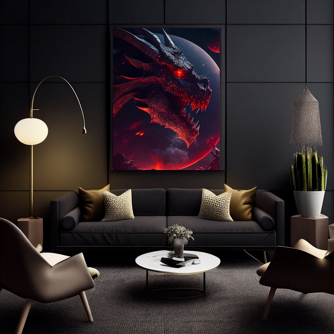 Dragon Devourer of Worlds - Red and Black Dragon - High Quality Digital ...
