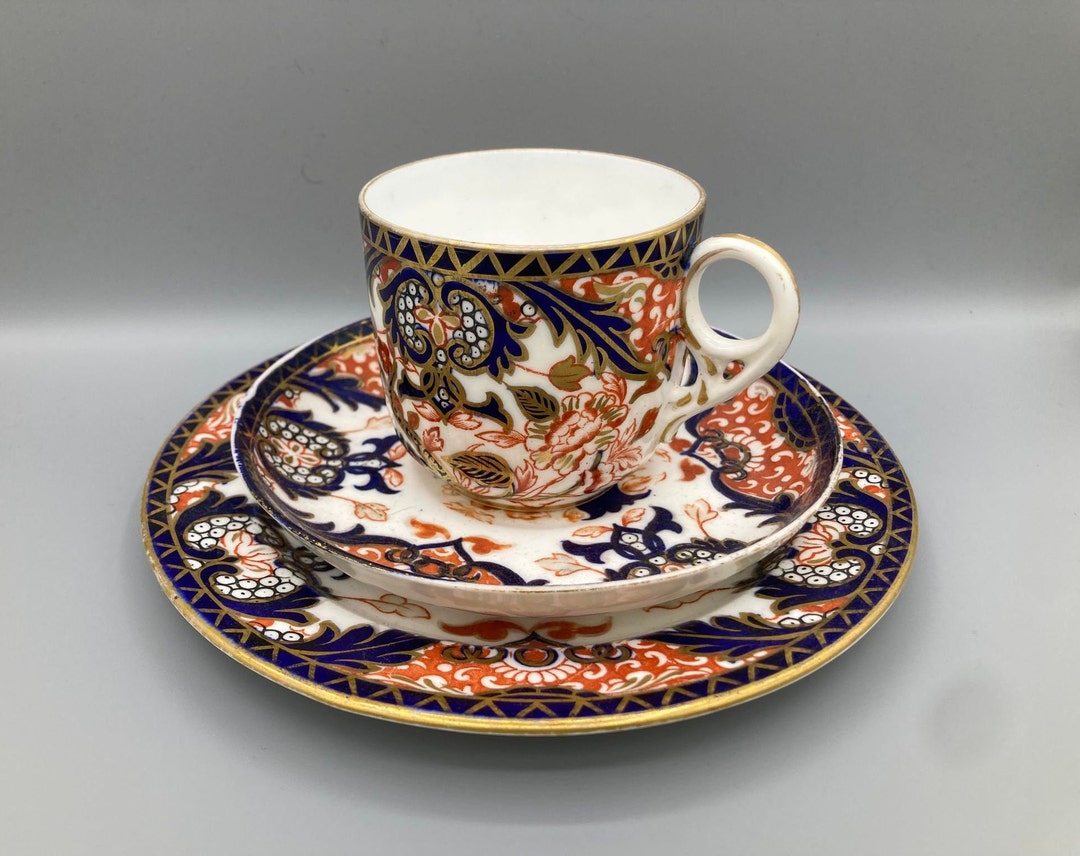 Antique Royal Crown Derby Kings Pattern Trio - Etsy