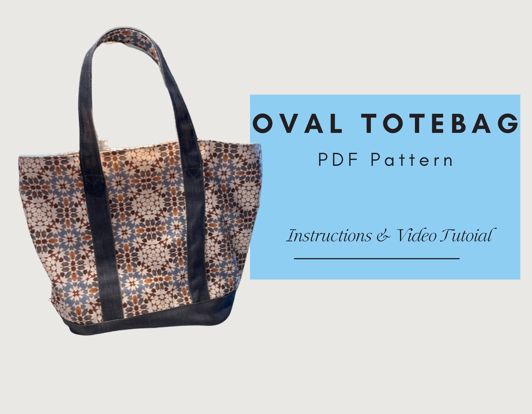 Oval Tote bag Digital Sewing Pattern PDF // 2 sizes // - Etsy Portugal
