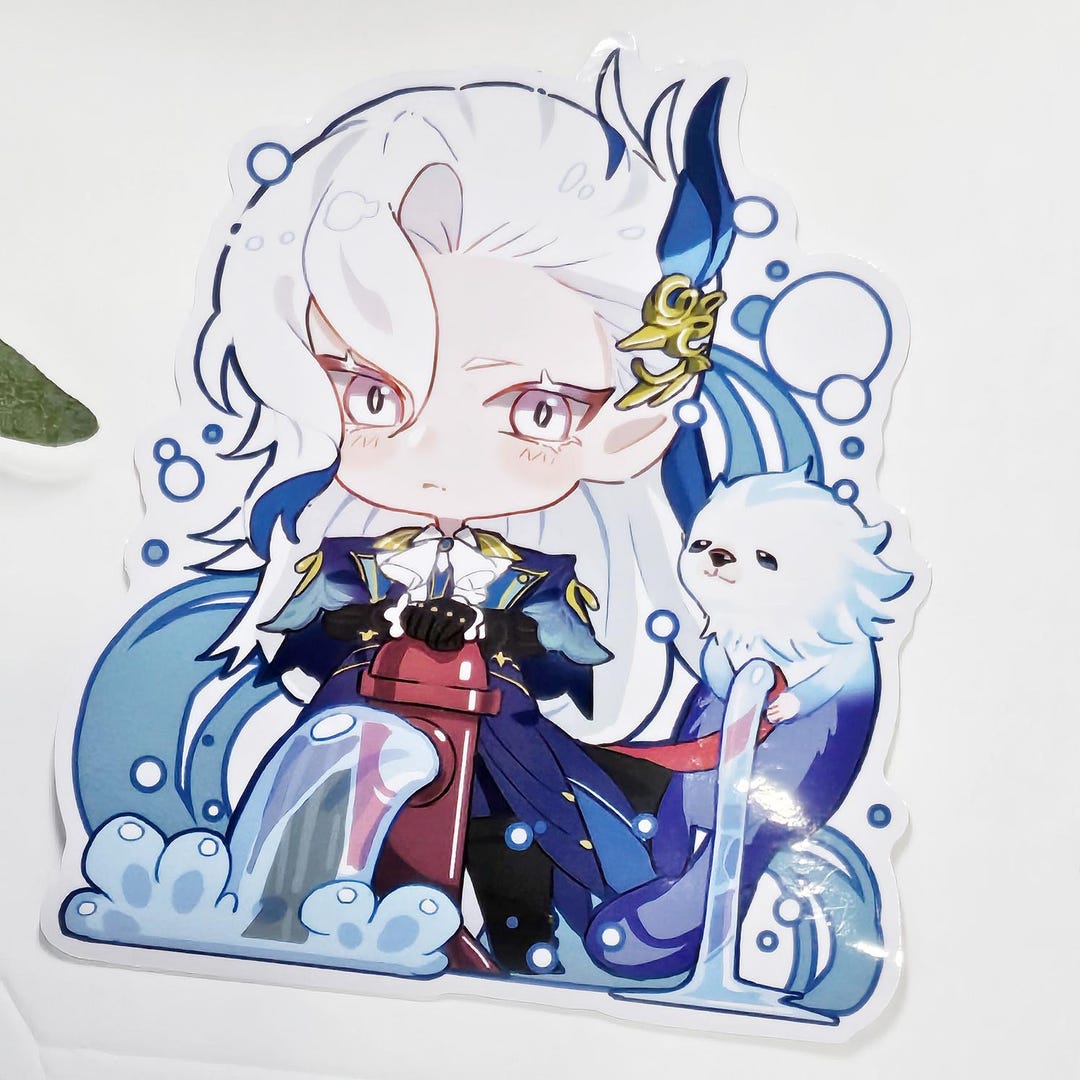 FREE SHIPPING | Neuvillette Sticker | Genshin Impact | Large Sticker - Etsy